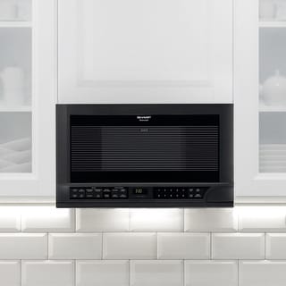 Sharp 1.5 CF Carousel Over-the-Counter Microwave, 1100W - Black - Bed ...