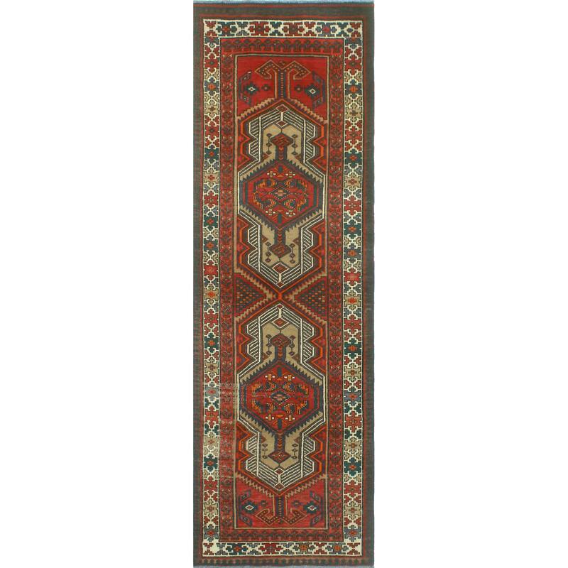 Fine Vintage Distressed Ode Rust/Ivory Runner - 3'1" x 10'0 ...