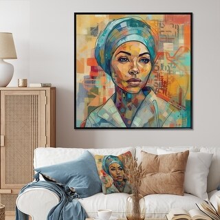 Designart "Female Doctor Abstract" Fashion Woman Framed Wall Art Prints ...