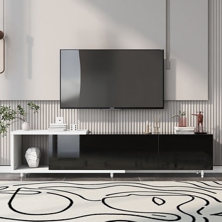 Black Modern Stylish TV Stand TV Cabinet for 80+inch TV - Bed Bath ...