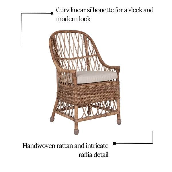 Bayside Curvilinear Rattan Cushioned Dining Chair by East at Main ...