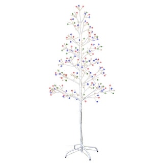 Kurt Adler 5-Foot White Birch Twig Tree with Multi-Color 8-Function ...