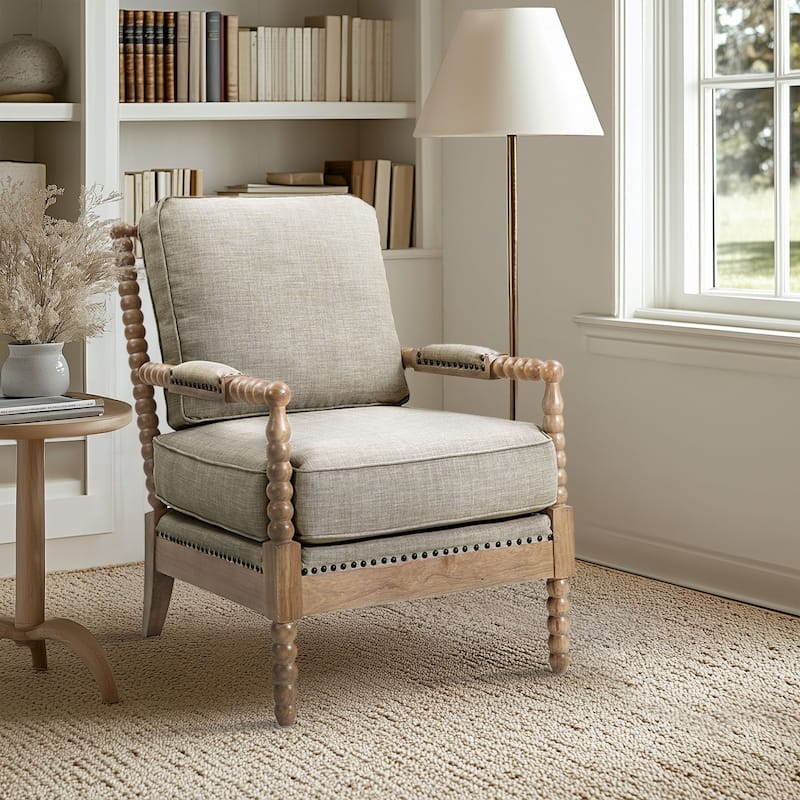 Madison Park Donohue Turned Wood Frame Armchairs (Set of Two) - 25.5"W ...