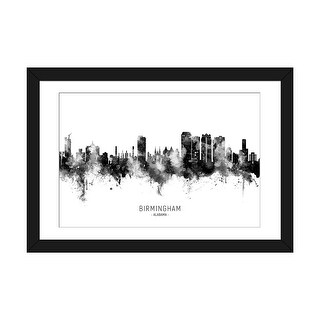 iCanvas "Birmingham Alabama Skyline Name Black & White" by Michael ...