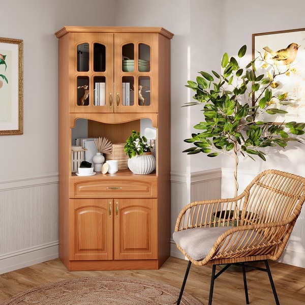 White corner hutch store