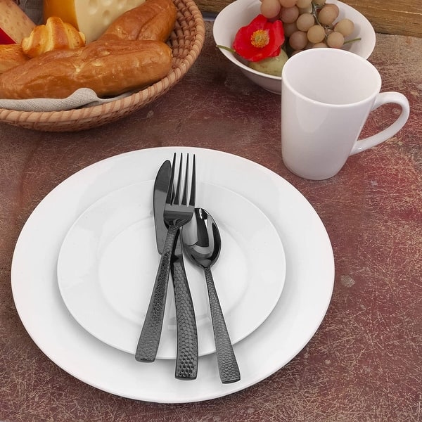 Gibson 102563.16RM Porcelain Zen Buffet 16 Piece Round Dinnerware Set, White - Bed Bath & Beyond ...