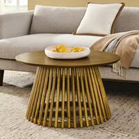 Round Coffee Table, Solid Wood Storage Circle Center Table - Bed Bath ...