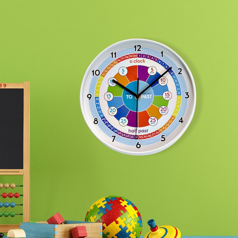 Walplus Colorful Kids Clock Time Learning DIY Art Home Decoration ...