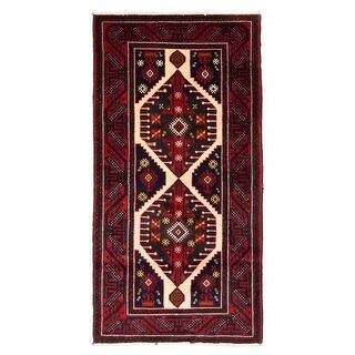 ECARPETGALLERY Hand-knotted Baluch Black Wool Rug - 3'1 x 5'9 - Bed ...