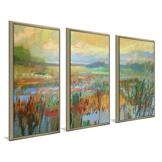 "Marsh in May" by Jane Schmidt Print on Floating Canvas Set of 3 - Bed ...