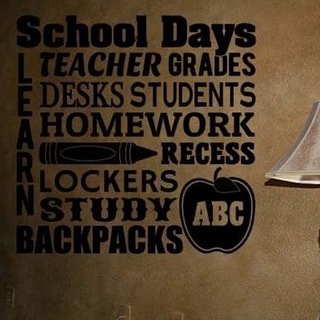 Classroom School Days Collage Subway Decal Wall Vinyl 22" x 23" - Bed ...