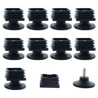 Furniture Glide Leveling Feet 38x38mm Square Tube Inserts Kit 10 Sets ...