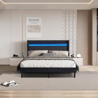 LED Light Bed Frame with Remote Control and Color Changing, Firm and ...