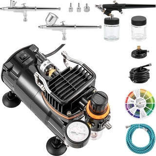 Airbrush Kit, Dual Fan Air Compressor Professional Airbrushing System ...