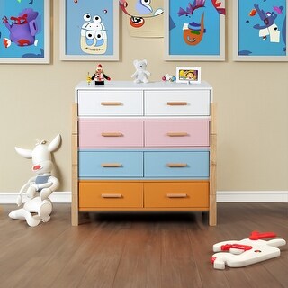 Wood Colorful Side Cabinet Chest with 8 Drawers, Free Combination - Bed ...