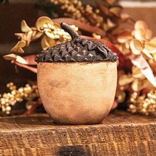 Textured Dark Brown Resin Acorn Sitter, Freestanding Autumn Decor for ...