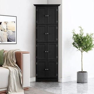 Tall Triangle Storage Cabinet with Doors and 4 Shelves - Bed Bath ...