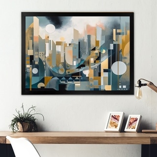 Designart "Green Abstracted Scenic Views I" Abstract Landscape Framed ...