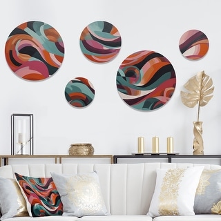 Designart "Abstracted Forms In Balance I" Modern Midcentury Metal Wall ...