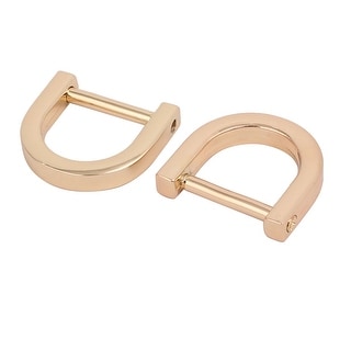 15mm Inner Width Metal U Shaped Screw Mounted D Ring Buckle Gold Tone ...