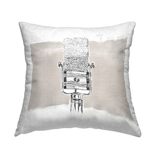 Stupell Vintage Microphone Music Mic Printed Outdoor Throw Pillow ...