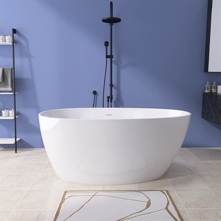 55" Acrylic Free Standing Tub with Integrated Slotted Overflow - Bed ...