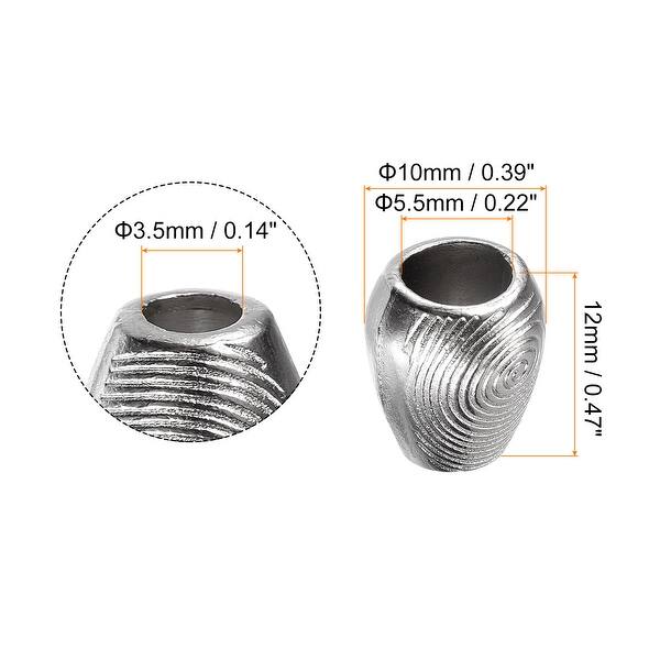 30Pcs 3.5mm Metal Bell Stopper Conical Cord Ends Lock Fastener Stopper ...