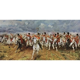 Scotland Forever. The Royal Scots Greys Charge At Waterloo. Painting By ...