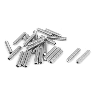M5x25mm Stainless Steel Cone Point Grub Screws Hex Socket Set Screw ...