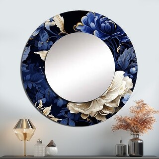 Designart "Cobalt Blue Renaissance Victorian Pattern" Floral Living ...