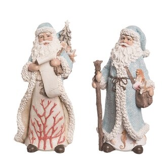 Resin Seaside Santa Figurine Set of 2 for Christmas Decor - Bed Bath ...