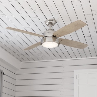 Hunter 52" Dempsey Outdoor Ceiling Fan with LED Light Kit and Handheld ...