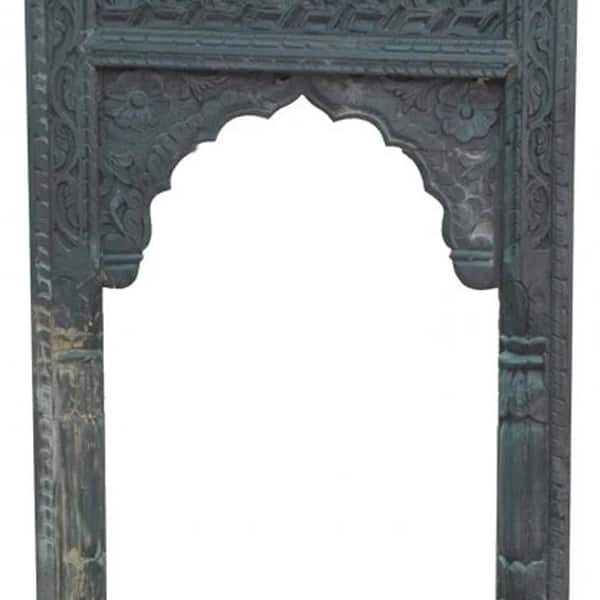 Mehrab Design Wood Wall Mirror Frame Teal - Black - Bed Bath & Beyond ...