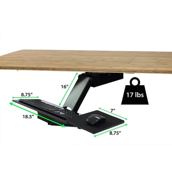 KT2 keyboard tray under desk slide out large adjustable height tilting ...