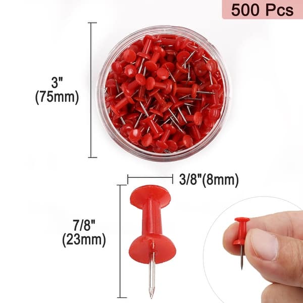 500pcs Plastic Head Push Pins Thumbtacks Office Bulletin Board Crafts ...
