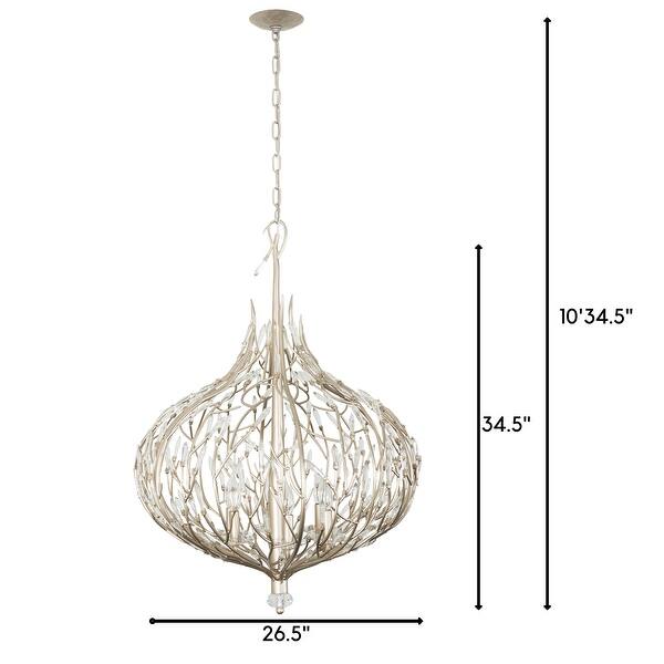 Varaluz 271P06 Bask 6-light Gold Dust Pendant with Crystal - N/A - Bed ...