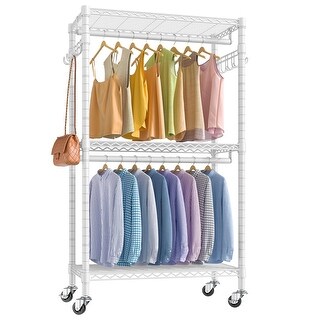Mini Heavy Duty Clothes Rack Rolling Clothing Rack Metal Shelving ...
