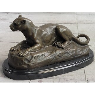 Hot Cast Bronze Cougar Puma Mountain Imitative Lion Resting Guardian ...