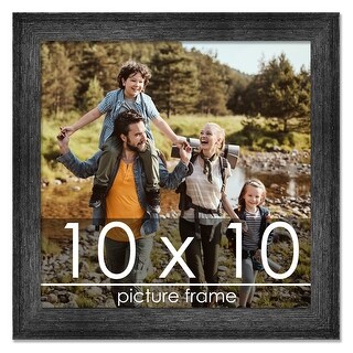 10x10 Distressed/Aged Black Wood Picture Square Frame - Bed Bath ...