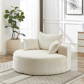 Fluffy Modern Lounge Sleeper Chair Chenille Sponge Single Sofa - Bed ...