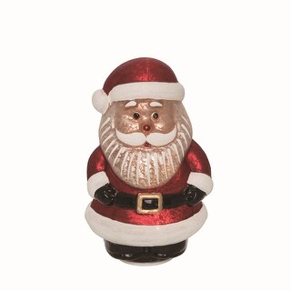Transpac Glass Red Christmas Light Up Vintage Santa Decor - Bed Bath ...
