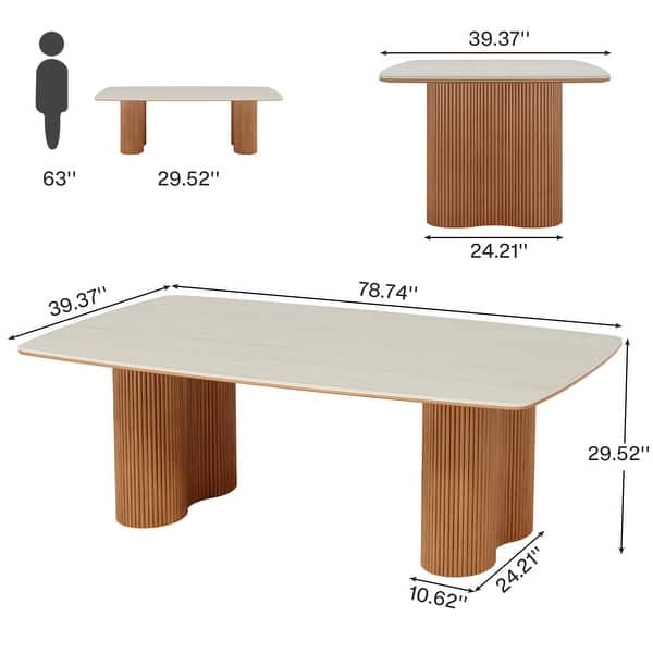 6.5 ft Conference Table with Sintered Stone Top & Wave Stripe Solid ...