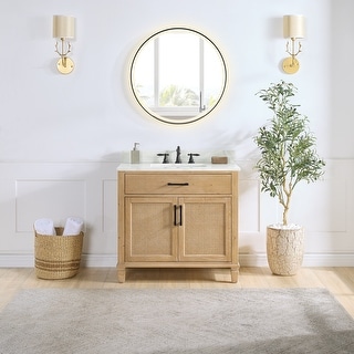 Altair Solana Bath Vanity with Calacatta White Quartz Stone Countertop ...