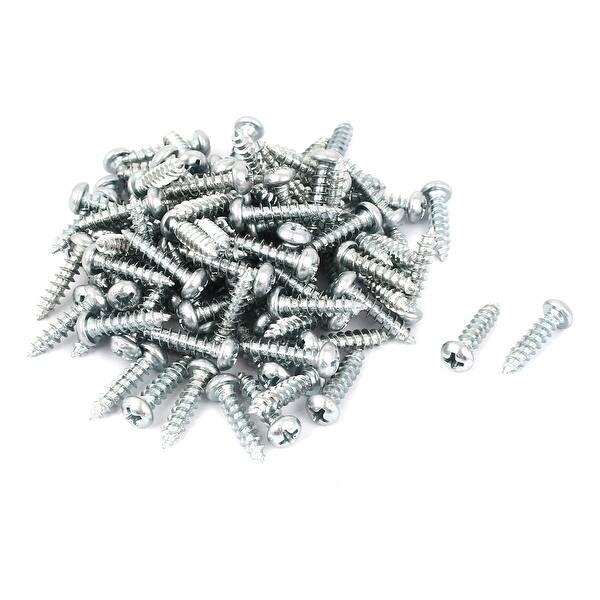 Zinc Plated Phillips Round Head Self Tapping Screws Fastener 100pcs - Bed Bath & Beyond - 36807269