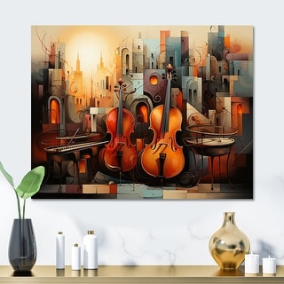 Designart "Sunlit Symphony I" Abstract Collages Metal Wall Decor - Bed ...