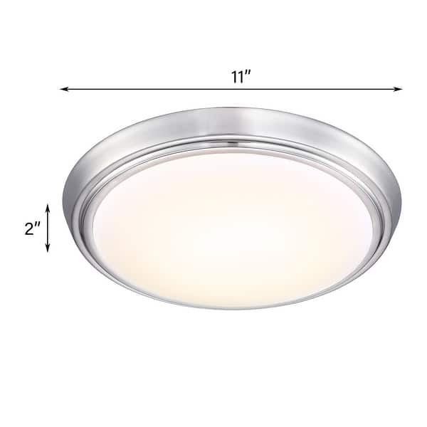 11-Inch LED Brushed Nickel Flush Mount Ceiling Light - 11" x 11" x 2 ...