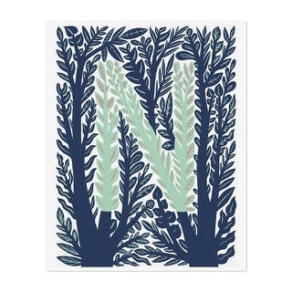 Botanical Letter N Monogram Typography Alphabet Art Print/Poster - Bed ...