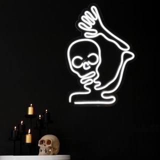 LED Skeleton Neon Lighted Halloween Wall or Window Decoration - 15 ...
