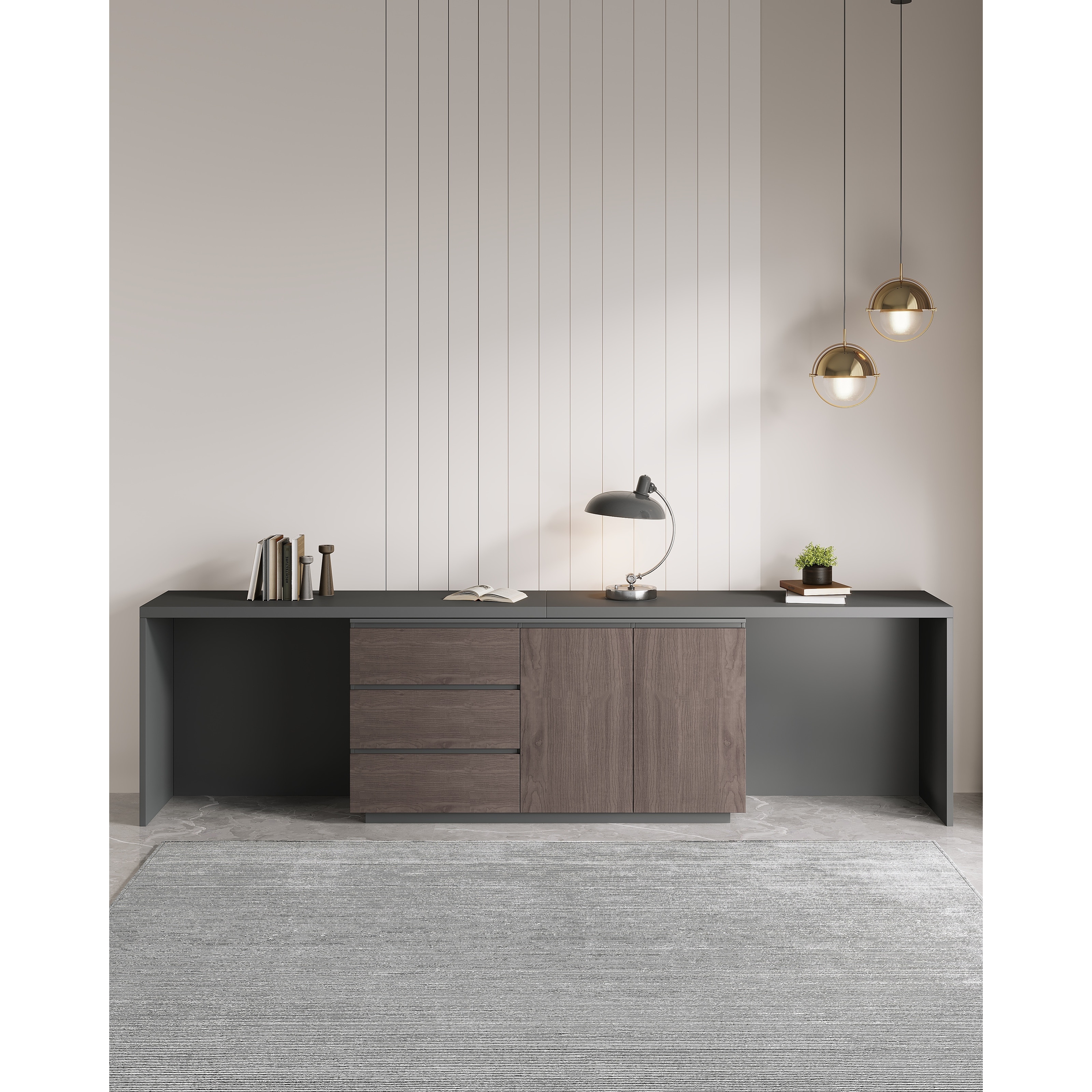 Modern Home Office Expandable Dresser Desk Combo with Drawers - On Sale ...