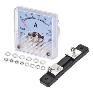 Analog Current Panel Meter DC 0-50A with 75mV Shunt for Circuit Testing ...